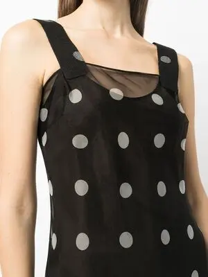 SIR. Sheer-overlay Polka-dot Dress