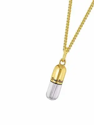 TRUE ROCKS Mini Pill Pendant Necklace - Gold
