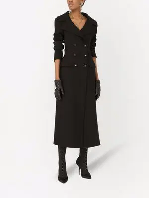 Dolce & Gabbana Double-breasted Wool Coat With Logo Buttons