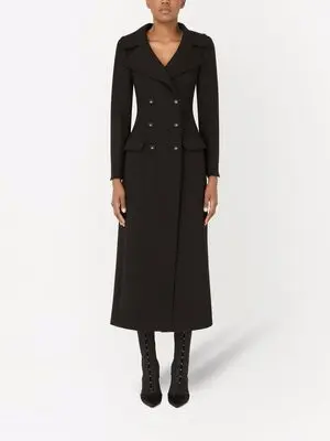 Dolce & Gabbana Double-breasted Wool Coat With Logo Buttons