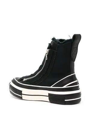 Y’s Frayed-trimmed High-top Sneakers - Black