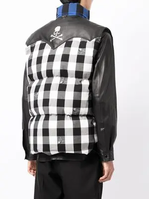 MASTERMIND WORLD Check-print Padded Gillet