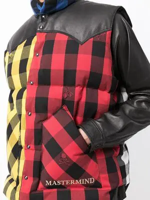 MASTERMIND WORLD Check-print Padded Gillet