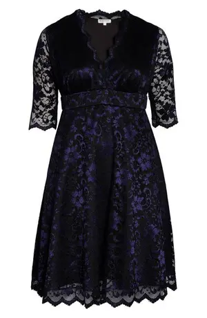 KIYONNA Mon Cheri Lace Cocktail Dress - Violet Noir