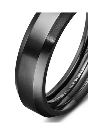 David Yurman Beveled Band Ring - Black Titanium