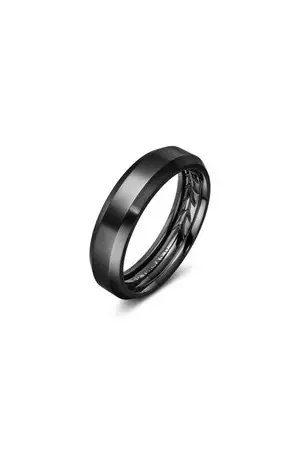 David Yurman Beveled Band Ring - Black Titanium