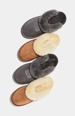 UGG Coquette Genuine Shearling Lined Slipper - Grey