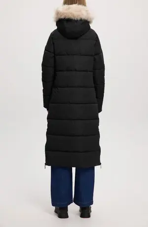 NOIZE Winter Long Parka With Faux Fur Trim