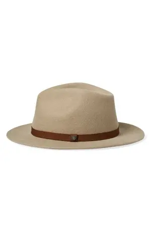 Brixton Messer Packable Fedora - Timberwolf/light Brown