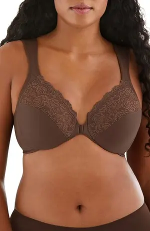 GLAMORISE Wonderwire® Front Close Underwire Bra Mocha