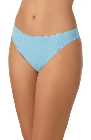 ON GOSSAMER Cabana Stretch Cotton Thong Clear Sky