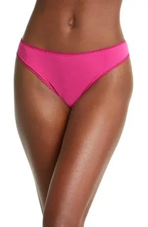 ON GOSSAMER On Gossamer Cabana Stretch Cotton Thong Deep Magenta