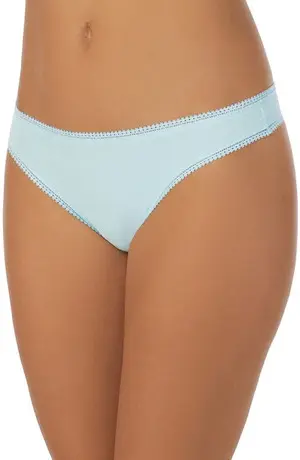 ON GOSSAMER Cabana Stretch Cotton Thong Spun Sugar