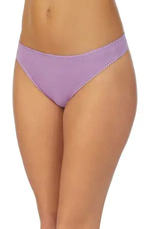 ON GOSSAMER Cabana Stretch Cotton Thong Violet Flower