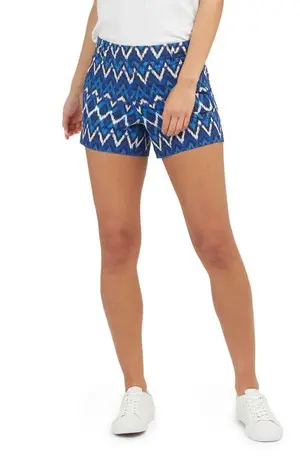 Spanx Sunshine 4-Inch Shorts Blue Ikat