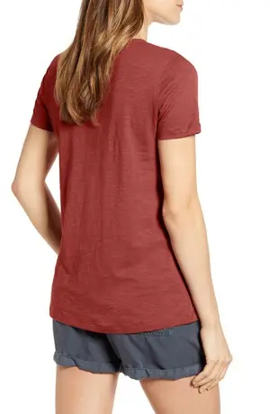 Caslon U-neck T-shirt - Rust Spice