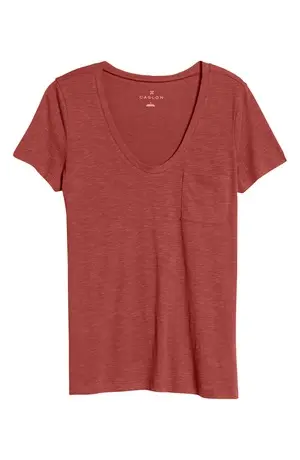 Caslon U-neck T-shirt - Rust Spice