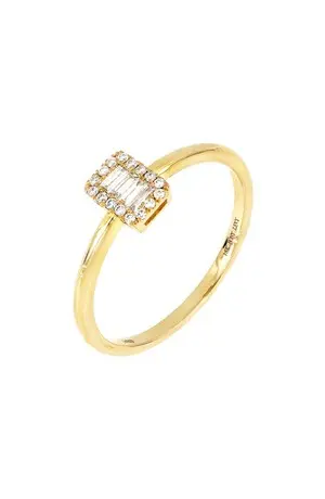 Bony Levy Getty Diamond Baguette Halo Ring - Yellow Gold