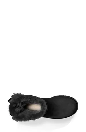UGG Mini Bailey Bow Ii Shearling Bootie - Black Suede
