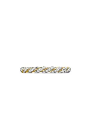 David Yurman Pavé Diamond Band Ring - Yellow Gold/diamond