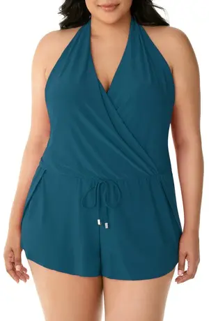 MAGICSUIT® Magicsuit® Bianca One-Piece Romper Swimsuit Baltic Blue