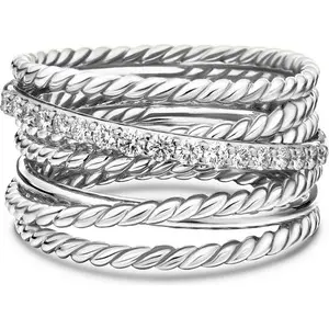 David Yurman Crossover Wide Stacked Ring - Diamond