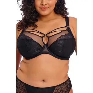 Elomi Brianna Underwire Strappy Plunge Bra - Black