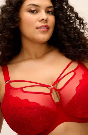 Elomi Brianna Underwire Strappy Plunge Bra - Haute Red