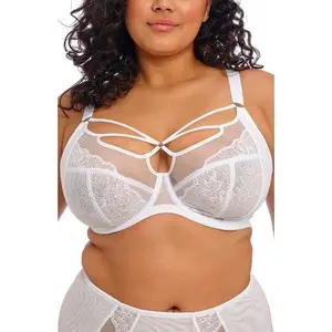 Elomi Brianna Underwire Strappy Plunge Bra - White