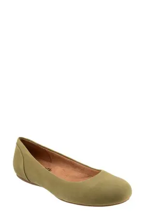 Softwalk Sonoma Flat - Olive Suede