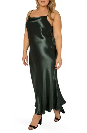 STANDARDS & PRACTICES Standards & Practices Cowl Neck Slipdress Green