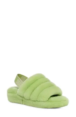 UGG Fluff Yeah Slingback Sandal Parakeet Green