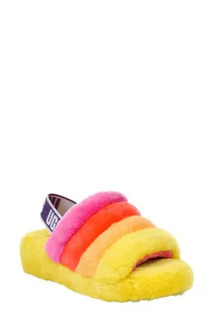 UGG Fluff Yeah Slingback Sandal Pride Yellow