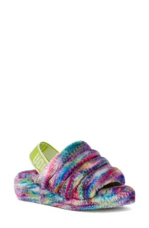 UGG Fluff Yeah Slingback Sandal White