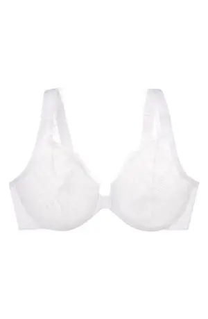 GLAMORISE Wonderwire® Front Close Stretch Lace Underwire Bra - White