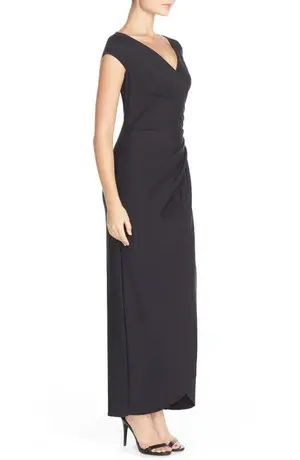 Alex Evenings Contour Collection Embellished Jersey Column Gown - Black