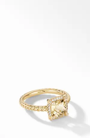 David Yurman David Yurman Petite Chatelaine® Pavé Bezel Ring Champagne Citrine