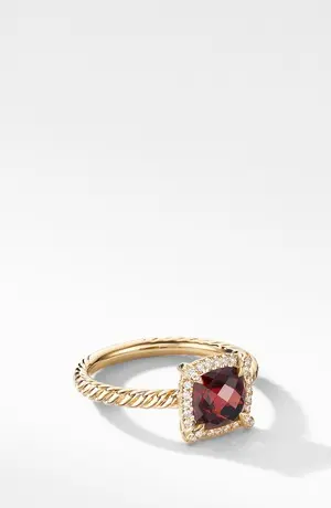 David Yurman David Yurman Petite Chatelaine® Pavé Bezel Ring Garnet