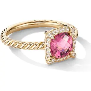 David Yurman David Yurman Petite Chatelaine® Pavé Bezel Ring Pink Tourmaline