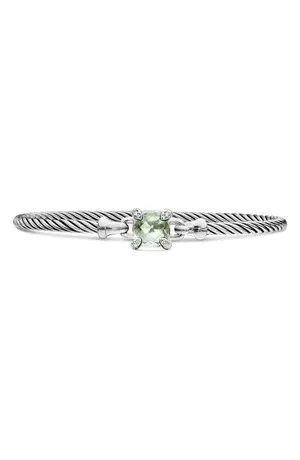 David Yurman Chatelaine® Sterling Silver Bracelet With Semiprecious Stone And Diamonds - Prasiolite