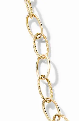 David Yurman Stax Elongated Oval Link 18k Necklace