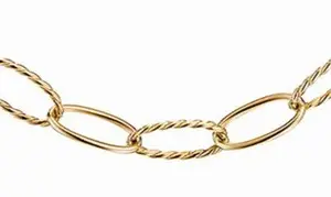 David Yurman Stax Elongated Oval Link 18k Necklace