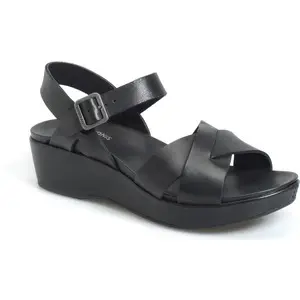 Kork-Ease® Myrna 2.0 Wedge Sandals - Black Leather