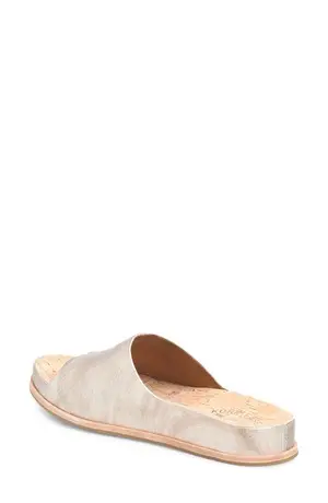 Kork-Ease® Leather Slide Sandal - Light Gold Metallic