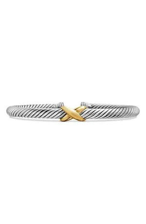 David Yurman X Classic Cable Station Bracelet - Two Tone