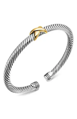 David Yurman X Classic Cable Station Bracelet - Two Tone