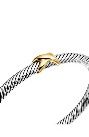 David Yurman X Classic Cable Station Bracelet - Two Tone