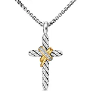 David Yurman Cross Pendant Necklace - Diamond