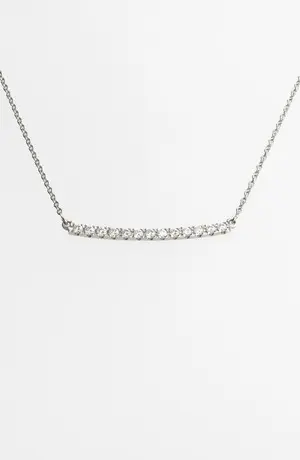 Bony Levy 18k Pavé Diamond Bar Necklace - White Gold