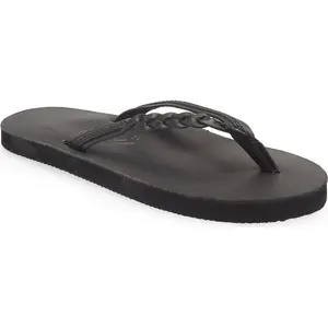 RAINBOW® Braided Leather Flip Flop - Classic Black